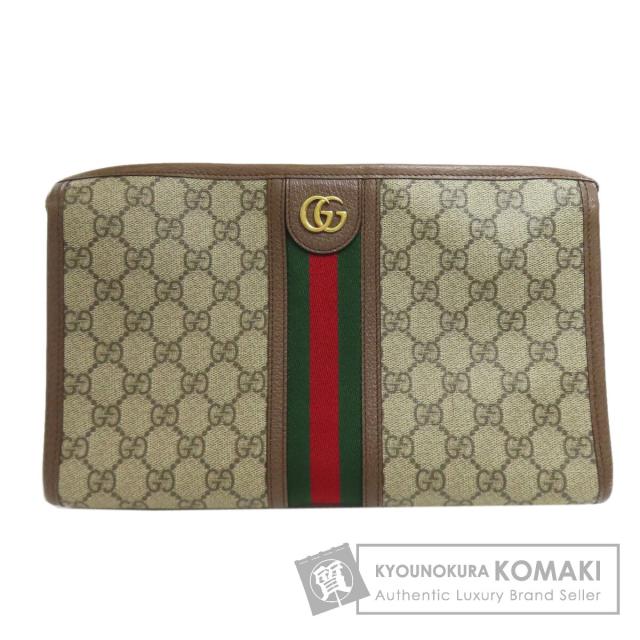 グッチ GUCCI 598234  オフディア ミディアム ポーチ GGスプリーム  クラッチバッグ PVC 中古
