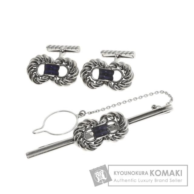 ショーメ Chaumet  エナメル タイピン カフス セット  タイピン K18ホワイトゴールド メンズ  中古