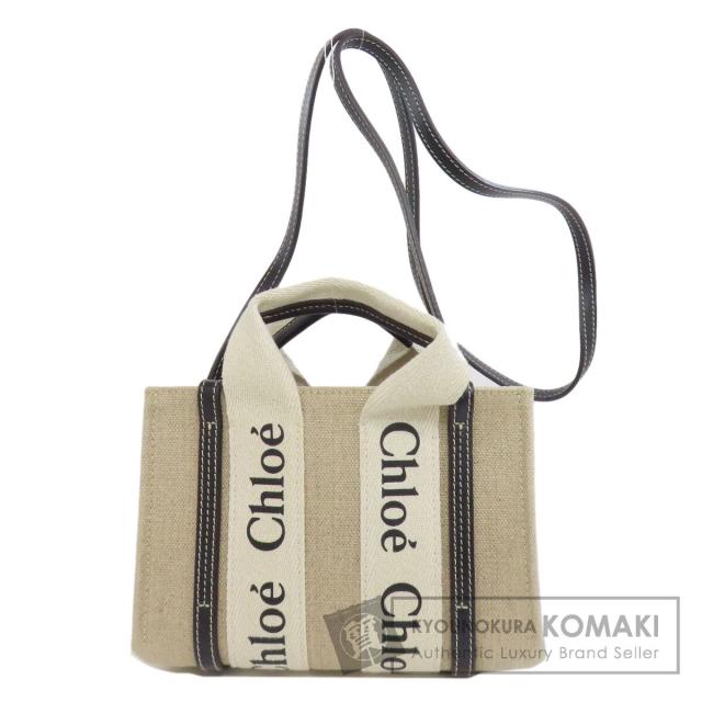クロエ CHLOE  ウッディ ミニ 2WAY  ハンドバッグ キャンバス レディース  中古