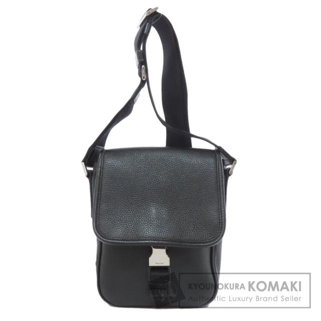 プラダ PRADA  ロゴ金具  ショルダーバッグ カーフ レディース  中古
