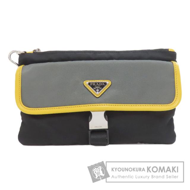 プラダ PRADA 2NH011  ロゴ金具  クラッチバッグ ナイロン素材 レディース  中古