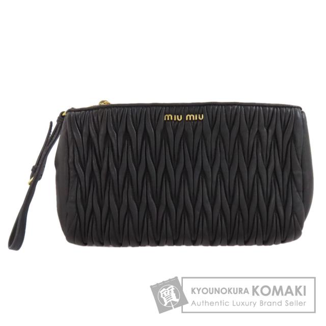 ミュウミュウ MIUMIU  マテラッセ  アクセサリーポーチ カーフ レディース  中古