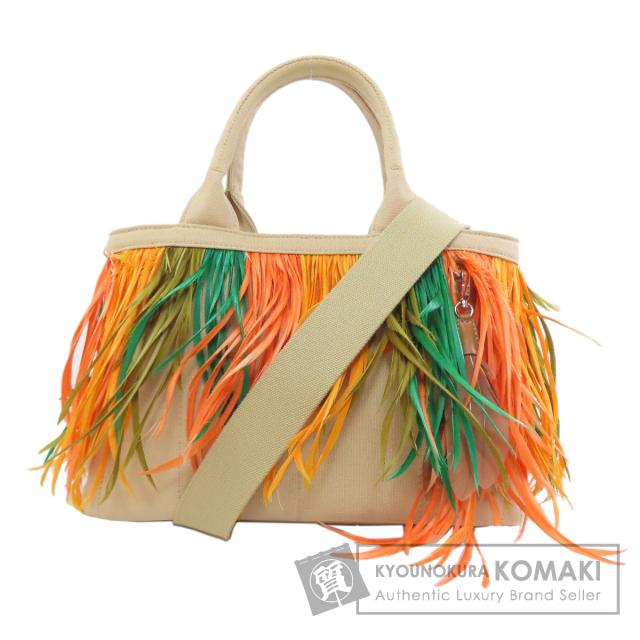 プラダ PRADA 1BG439  カナパプリューム 2WAY  ハンドバッグ キャンバス レディース  中古