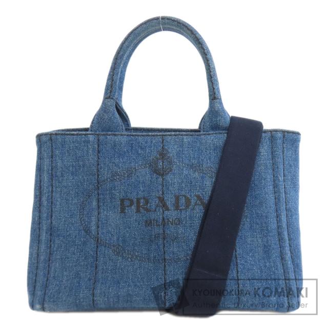プラダ PRADA 1BG439  カナパミニ 2WAY  トートバッグ デニム レディース  中古