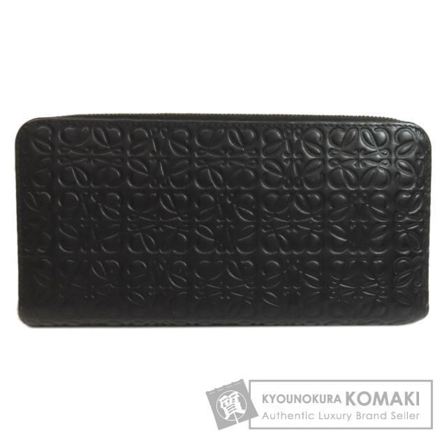 ロエベ LOEWE  アナグラム型押  長財布（小銭入れあり） レザー レディース  中古