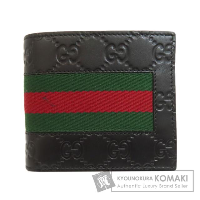 グッチ GUCCI 408826  GGシグネチャー シマ シェリーライン  二つ折り財布（小銭入れあり） 中古