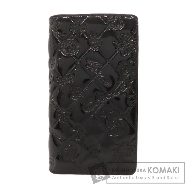 シャネル CHANEL  アイコン シルバー金具  長財布（小銭入れあり） パテントレザー 中古