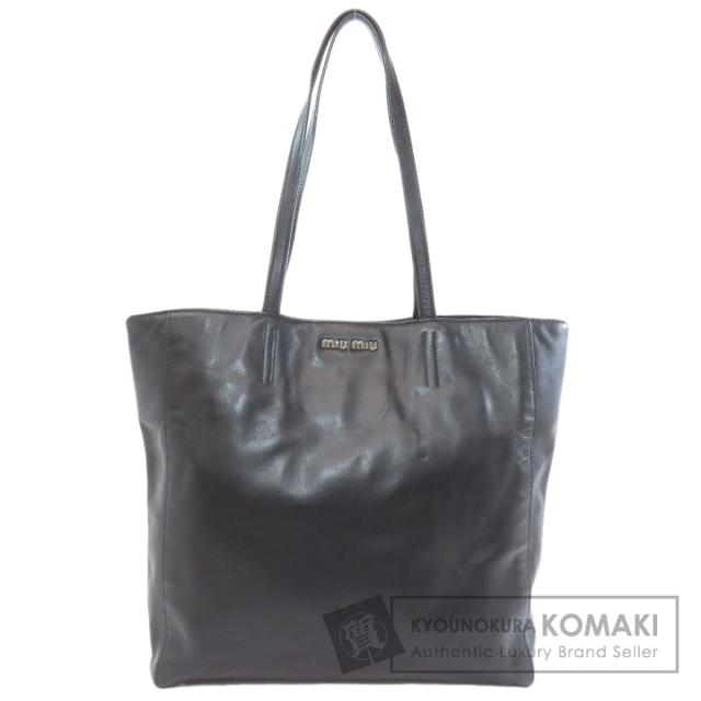 ミュウミュウ MIUMIU  ロゴ  トートバッグ カーフ レディース  中古