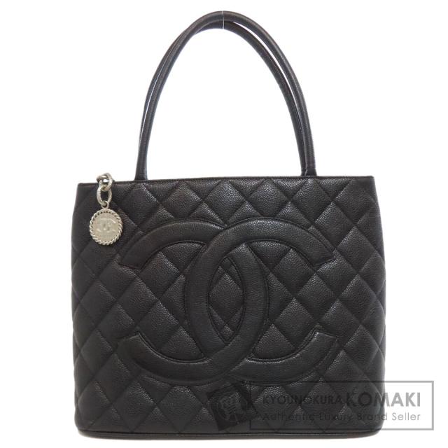 シャネル CHANEL  復刻トート シルバー金具  トートバッグ グレインド カーフスキン 中古