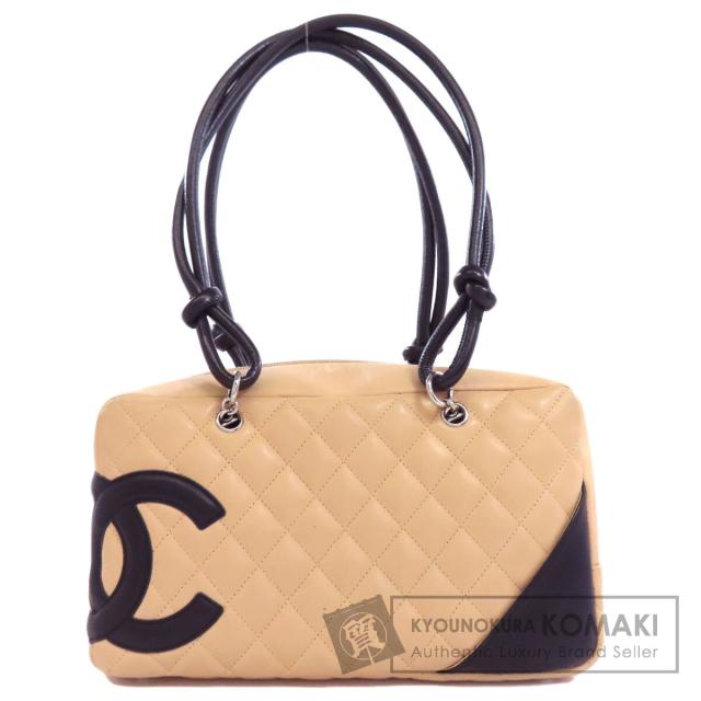 シャネル CHANEL  カンボンライン シルバー金具  ハンドバッグ カーフ レディース  中古