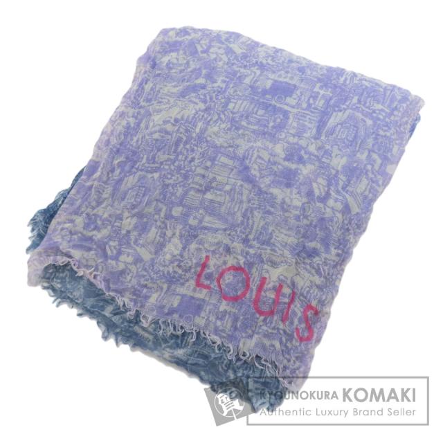 ルイヴィトン LOUIS VUITTON  総柄 街並み柄  スカーフ カシミヤ レディース  中古