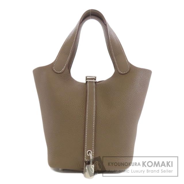 エルメス HERMES  ピコタンロックPM エトープ シルバー金具  ハンドバッグ トリヨン 中古