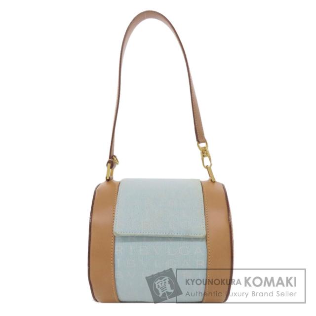 ブルガリ BVLGARI  ドラムバッグ ロゴマニア  ハンドバッグ キャンバス レディース  中古