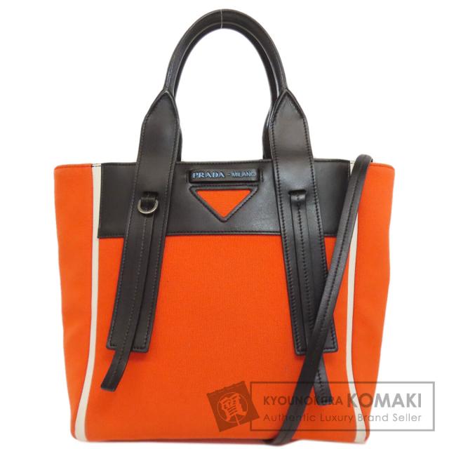 プラダ PRADA  ウーヴェルチュール 2WAY  ハンドバッグ キャンバス レディース  中古