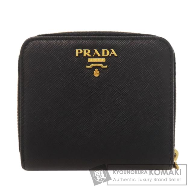 プラダ PRADA  ジップ ウォレット  二つ折り財布（小銭入れあり） サフィアーノ レディース 中古