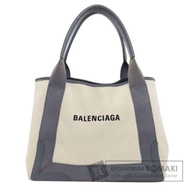バレンシアガ BALENCIAGA  ネイビーカバス  トートバッグ キャンバス レディース  中古