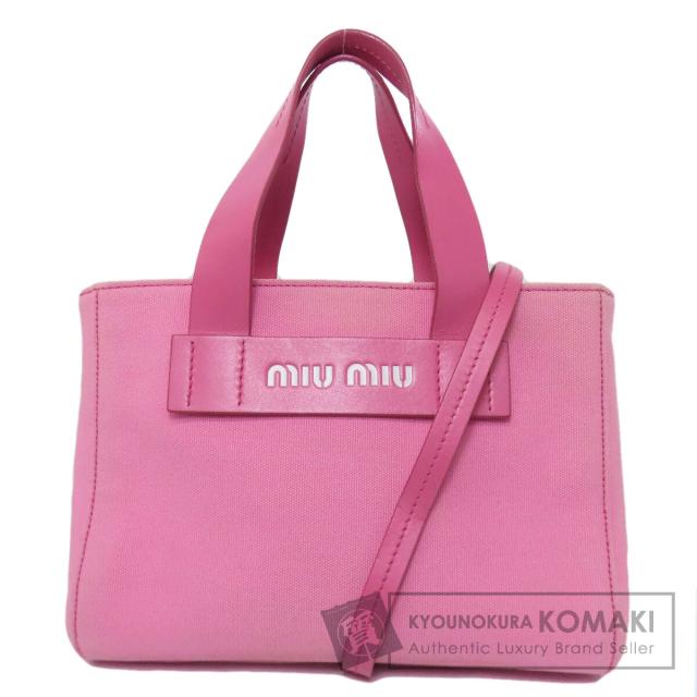 ミュウミュウ MIUMIU 5BA176  2WAY  ハンドバッグ キャンバス レディース  中古