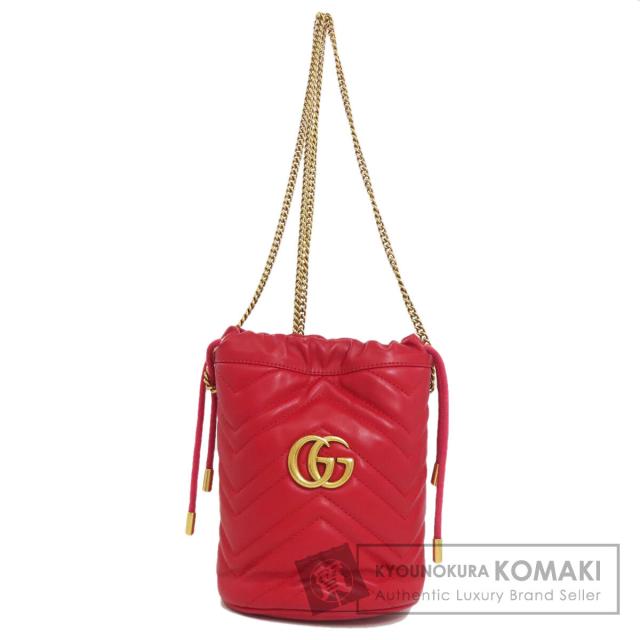 グッチ GUCCI 575163  GGマーモント チェーンショルダー  ショルダーバッグ カーフ レディース 中古