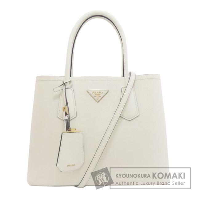 プラダ PRADA 1BG887  ダブル ミディアム 2WAY  トートバッグ サフィアーノ レディース  中古