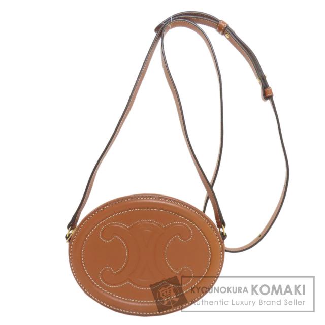 セリーヌ CELINE  オーバルパース キュイル トリオンフ  ショルダーバッグ カーフ 中古