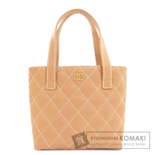 シャネル CHANEL A18126  ワイルドステッチ ゴールド金具  トートバッグ カーフ レディース  中古