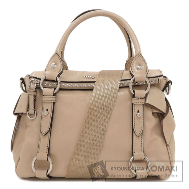 ミュウミュウ MIUMIU  リボン 2WAY  ハンドバッグ カーフ レディース  中古