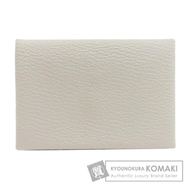 エルメス HERMES  カルヴィ デュオ シルバー金具  カードケース シェーブル レディース  中古