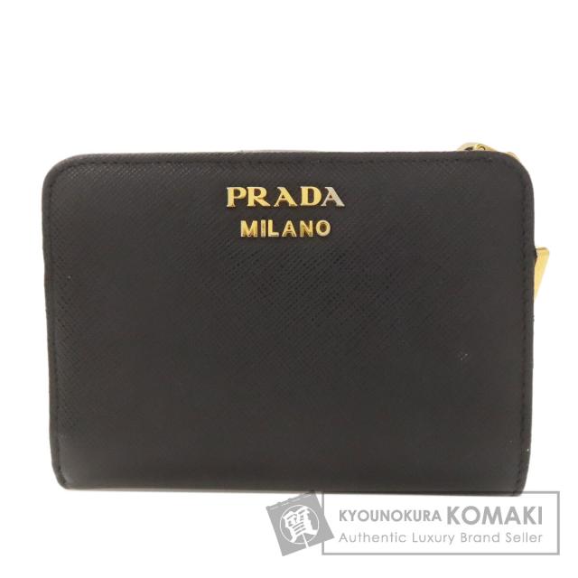 プラダ PRADA  トライアングルチャーム  二つ折り財布（小銭入れあり） サフィアーノ 中古