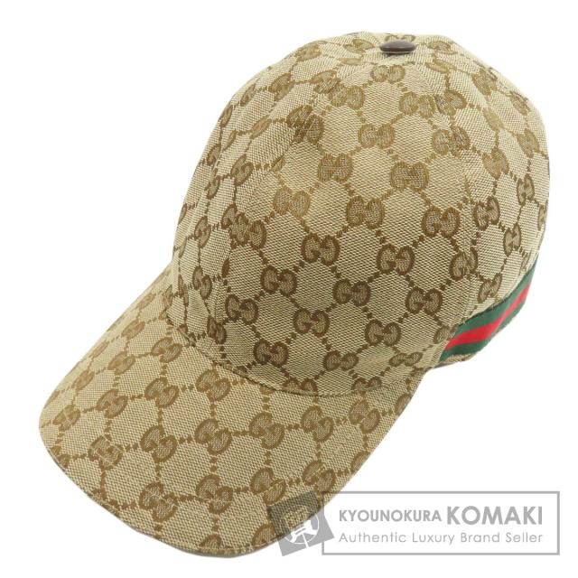 グッチ GUCCI 200035  ベースボールキャップ GG シェリーライン  帽子 キャンバス レディース  中古