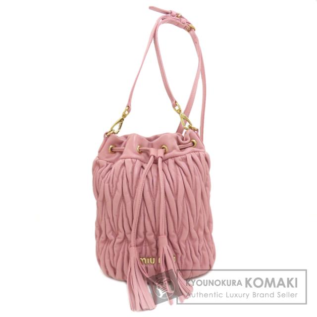 ミュウミュウ MIUMIU 5BE014  マテラッセ バゲットバッグ  ショルダーバッグ カーフ 中古