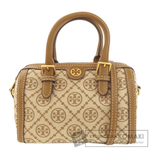 トリーバーチ Tory Burch  プチバレル Tモノグラム 2WAY  ハンドバッグ キャンバス レディース  中古