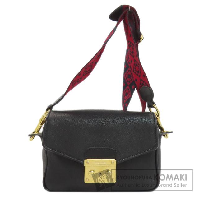 ミュウミュウ MIUMIU  ロゴ  ショルダーバッグ レザー レディース  中古