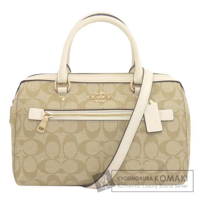 コーチ COACH F83607  ローアン サッチェル シグネチャー 2WAY  ハンドバッグ PVC レディース  中古