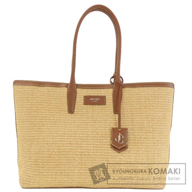 ジミーチュウ Jimmy Choo  ロゴ  トートバッグ ラフィア レディース  中古