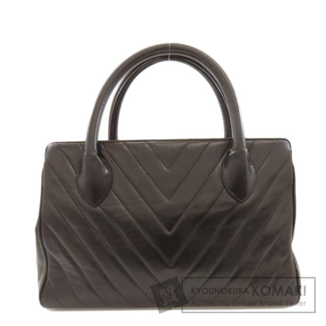 シャネル CHANEL  Vステッチ ゴールド金具  ハンドバッグ ラムスキン レディース  中古