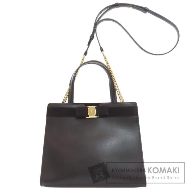 サルヴァトーレフェラガモ Salvatore Ferragamo  ヴァラリボン 2WAY  ハンドバッグ レザー 中古