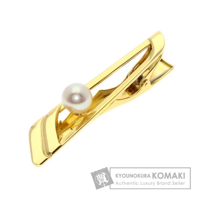 ミキモト MIKIMOTO  タイバー アコヤパール 真珠  タイピン K18イエローゴールド メンズ  中古