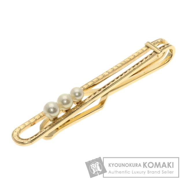 ミキモト MIKIMOTO  タイバー パール 真珠  タイピン K14イエローゴールド メンズ  中古