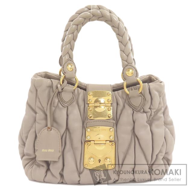 ミュウミュウ MIUMIU  マテラッセ  ハンドバッグ カーフ レディース  中古