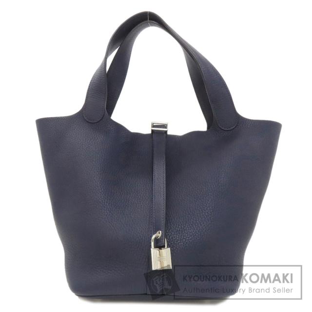 エルメス HERMES  ピコタンロックMM ブルーニュイ シルバー金具  ハンドバッグ トリヨン 中古