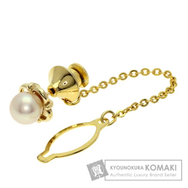 ミキモト MIKIMOTO  パール 真珠 タイタック  タイピン K14イエローゴールド メンズ  中古