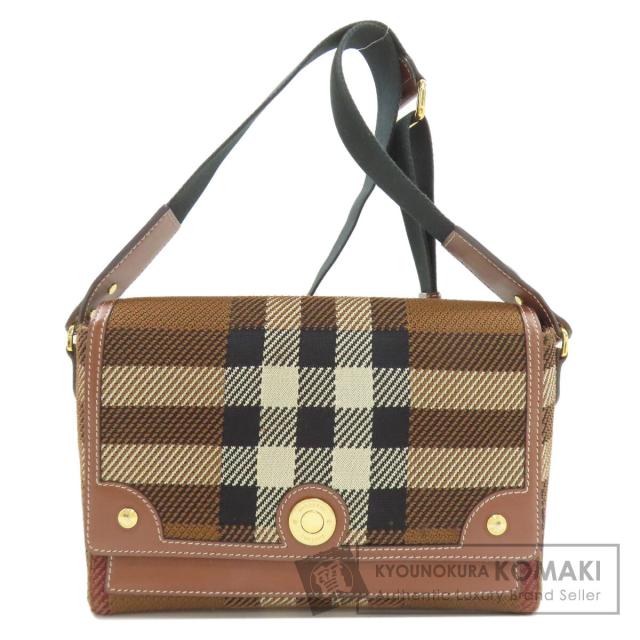 バーバリー BURBERRY  チェック柄  ショルダーバッグ キャンバス レディース  中古