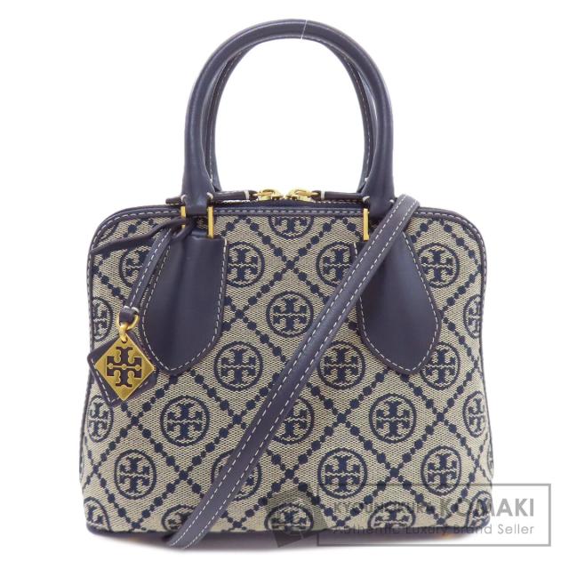 トリーバーチ Tory Burch  ミニTモノグラム スウィング 2WAY  ハンドバッグ キャンバス 中古