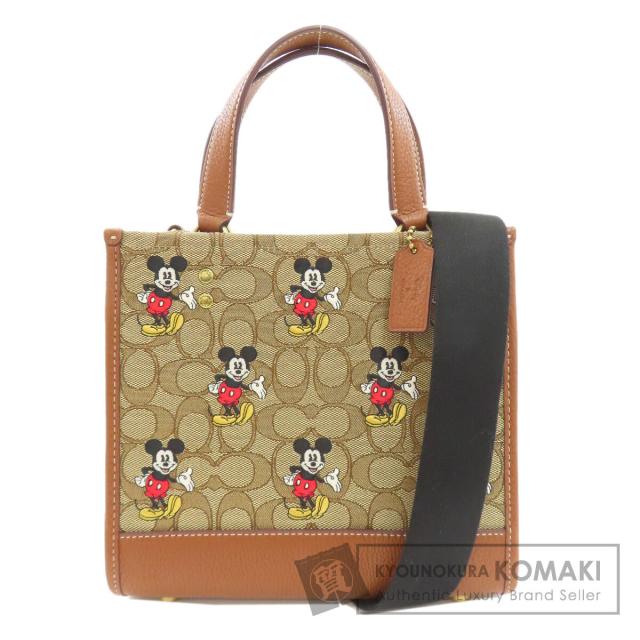 コーチ COACH CM198  ミッキーコラボ シグネチャー 2WAY  ハンドバッグ キャンバス レディース  中古