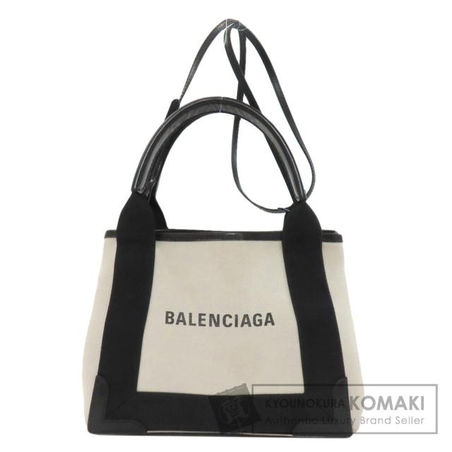 バレンシアガ BALENCIAGA 390346  ネイビーカバス XS 2WAY  トートバッグ キャンバス レディース  中古