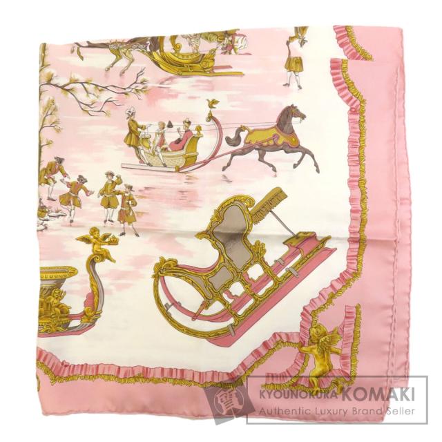 エルメス HERMES  カレ90 ソリとスケート  スカーフ シルク レディース  中古