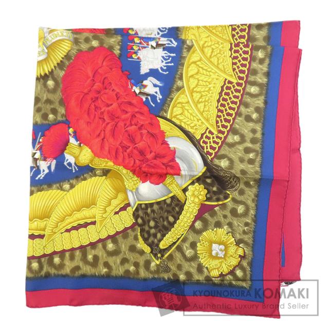 エルメス HERMES  カレ90 面貌のない兜  スカーフ シルク レディース  中古