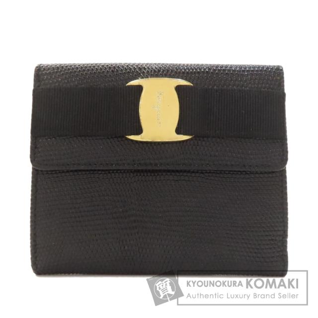 サルヴァトーレフェラガモ Salvatore Ferragamo  ヴァラリボン  二つ折り財布（小銭入れあり） 中古