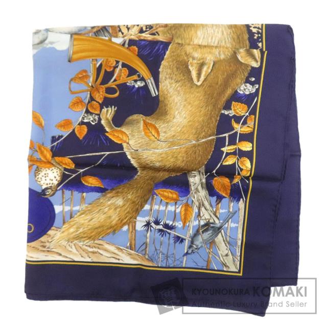 エルメス HERMES  カレ90 森の狩猟  スカーフ シルク レディース  中古