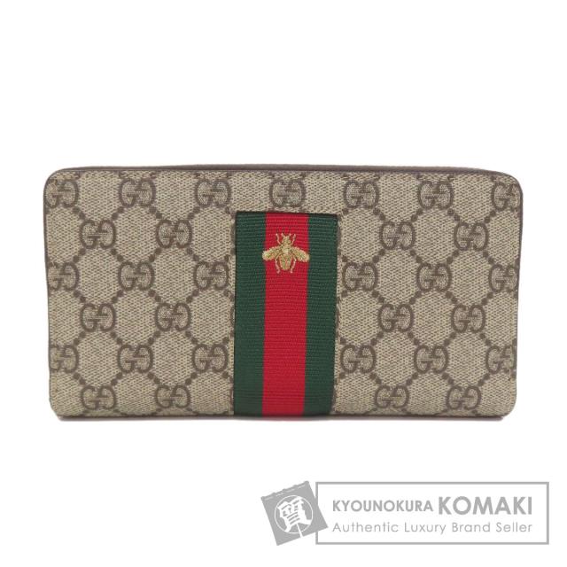 グッチ GUCCI 408831  ビー GGスプリーム  長財布（小銭入れあり） PVC レディース  中古